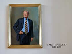 President Emeritus T. Alan Hurwitz portrait hung during 2016 Homecoming ...