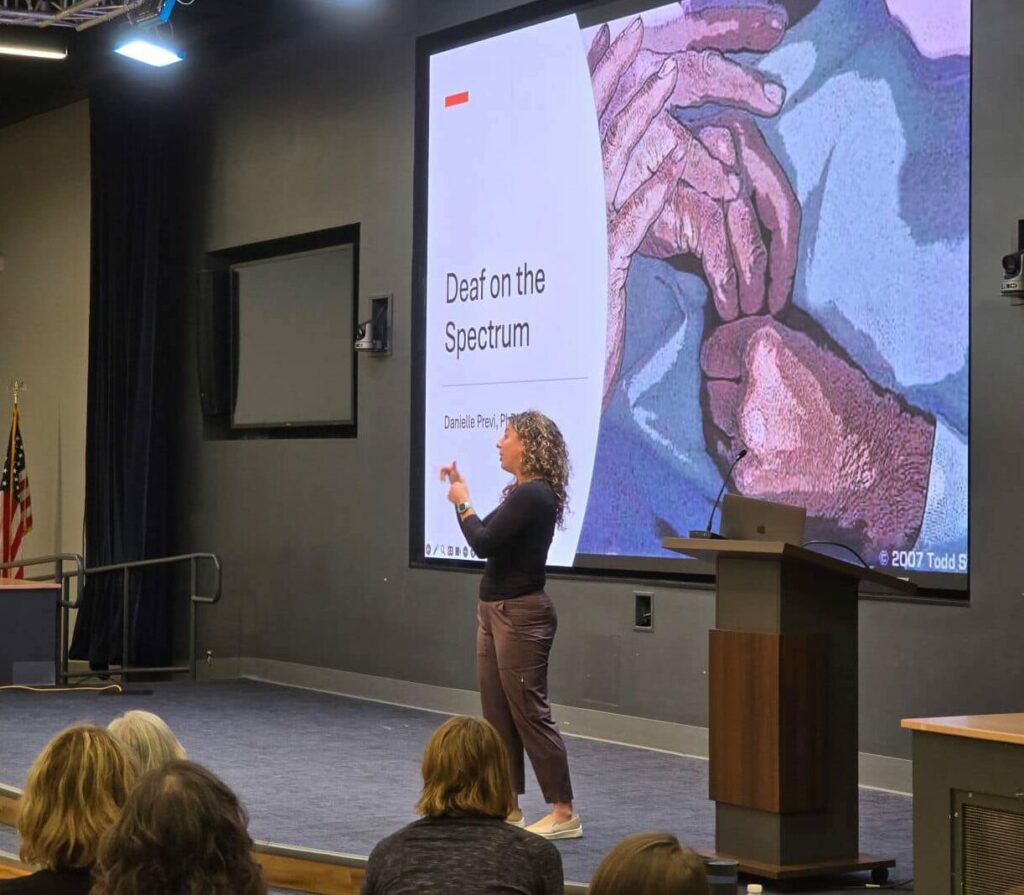 Dr. Danielle Previ keynotes deaf education and autism conference ...